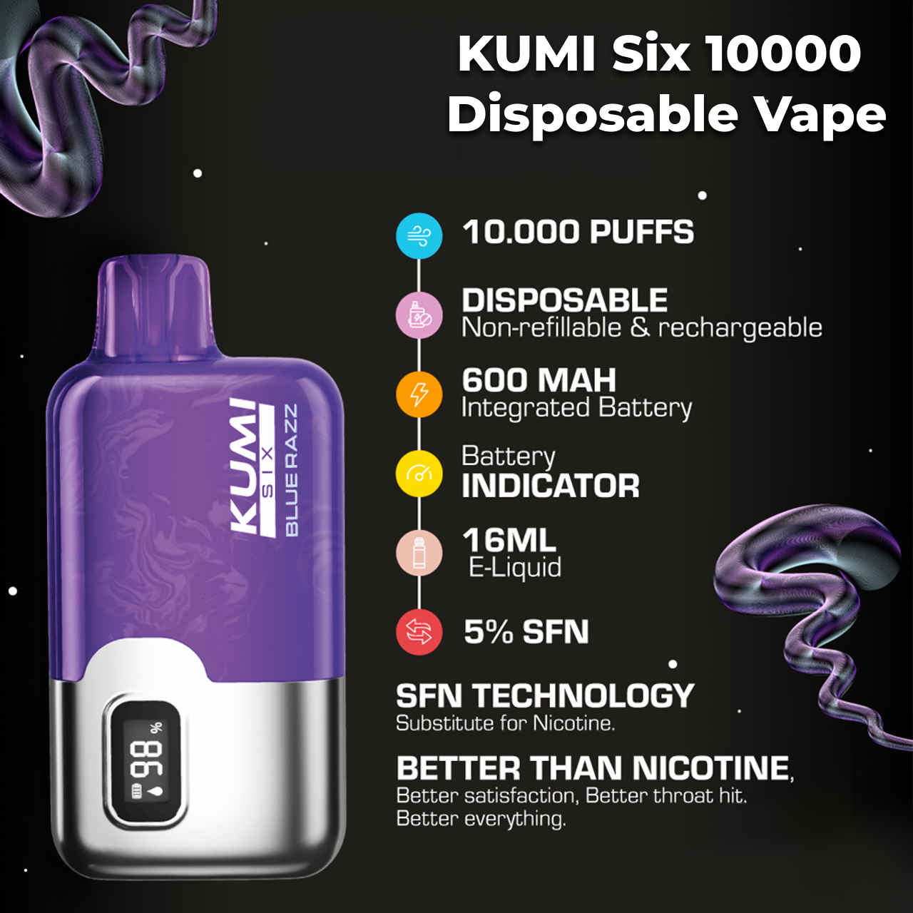 KUMI Six 10000 Disposable Vape: Long-Lasting Flavor and Convenience ...